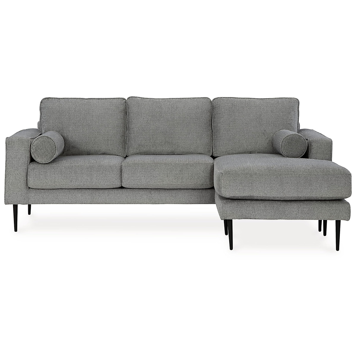 Signature Design by Ashley Hazela Contemporary Sectional Sofa Couch with Chaise Lounge, Gray