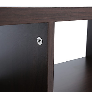 DHHU 60" Shallow, Modern Wall Mounted Floating TV Stand with 3 Open Compartments, Wooden Entertainment Center Media Console Storage Shelf, Holds up to 120 lbs, Walnut