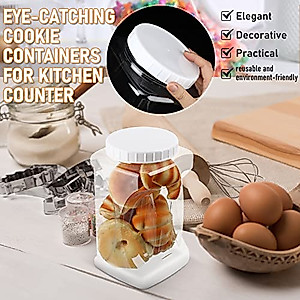 Queekay 4 Pieces 132 oz 1.03 Gallon Plastic Canisters with Lids, Clear Plastic Cookies Jars Wide Mouth Square Canisters Powder Laundry Detergent Container Candy Storage Jars for Kitchen