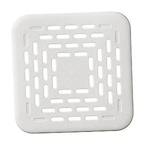 Gadpiparty 9 Pcs Bathtub Strainer Tub Stopper Shower Kitchen Sink Strainer Sink Drainage Filter Silicone Drain Covers Bath Tub Drain Square Stickers White Hair Kitchen Supplies