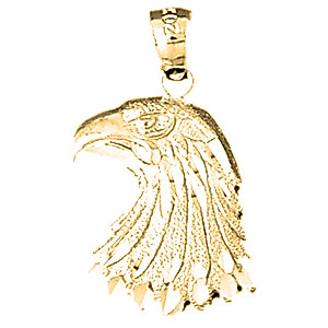 Jewels Obsession Silver Eagle Head Pendant | 14K Yellow Gold-plated 925 Silver Eagle Head Pendant