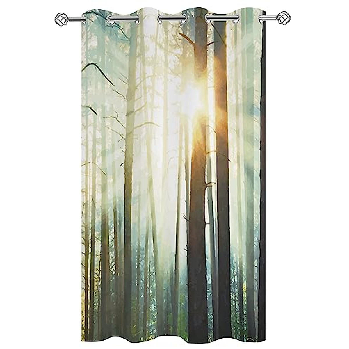 HERBED Outdoor Curtains for Patio 1 Panel Mysterious Forest Under The Sun Waterproof Privacy Outside Curtain Sun Blocking Grommet Blackout Drapes for Porch Gazebo Pergolas Balcony 52x84 Inch