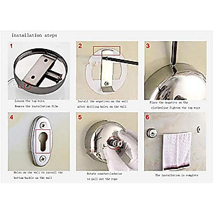 304 Stainless Steel Clothesline, Hotel Balcony Indoor Invisible Clothesline, Retractable Drying Rack (1 Set of Gold)