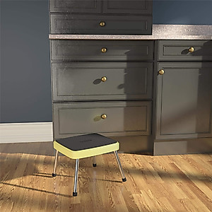 COSCO Stylaire Retro 1-Step Steel Step Stool, Yellow