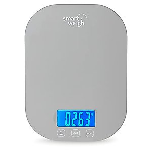 Smart Weigh 11 lb. Digital Kitchen Food Scale, Mechanical Accurate Weight Scale with 5-Unit Modes, Grams and Ounces for Weight Loss,Weighing Ingredients, Dieting, Keto Cooking , Meal Prep and Baking