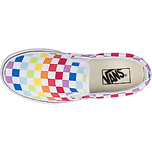 Vans Unisex Authentic Skate Shoe Sneaker (6.5 Women / 5 Men M US, (Checkerboard) Rainbow/True White 7267)