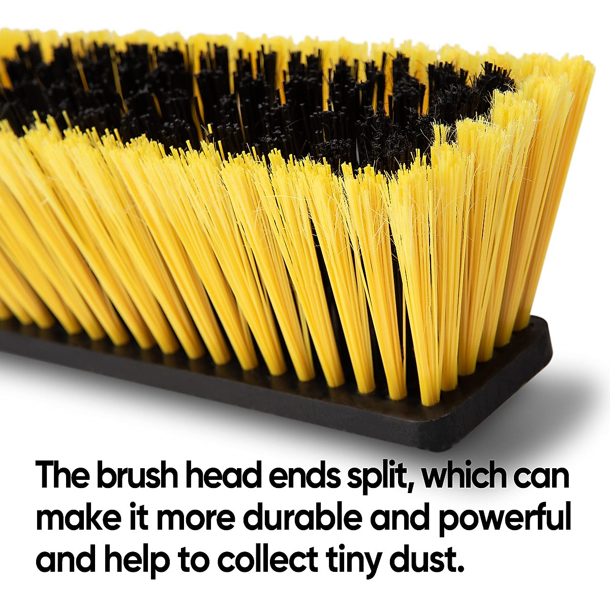 Yocada 24 inch Push Broom Brush Stiff Bristles Heavy-Duty Outdoor Commercial for Cleaning Bathroom Kitchen Patio Garage Deck Concrete Wood Stone Tile Floor 65.3inch Long Handle 2PCS