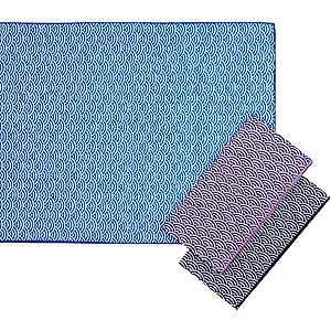 MIKURA Double Gauze Tenugui, Japanese Towel, Seigaiha (Navy)