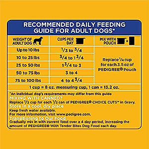 Pedigree with Tender Bites Complete Nutrition Adult Dry Dog Food, Chicken & Steak Flavor, 14 lb. Bag