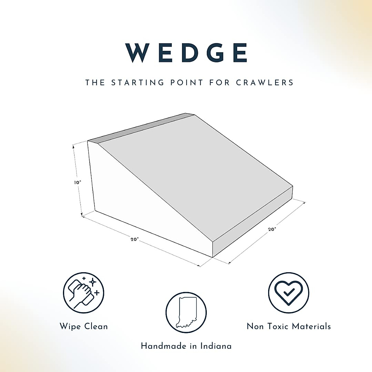 Foamnasium Wedge, Indoor Foam Playset, Soft Toddler and Active Kids Play Foam Wedge for Crawling, Climbing, Sliding and Jumping, Made in The US, Pewter