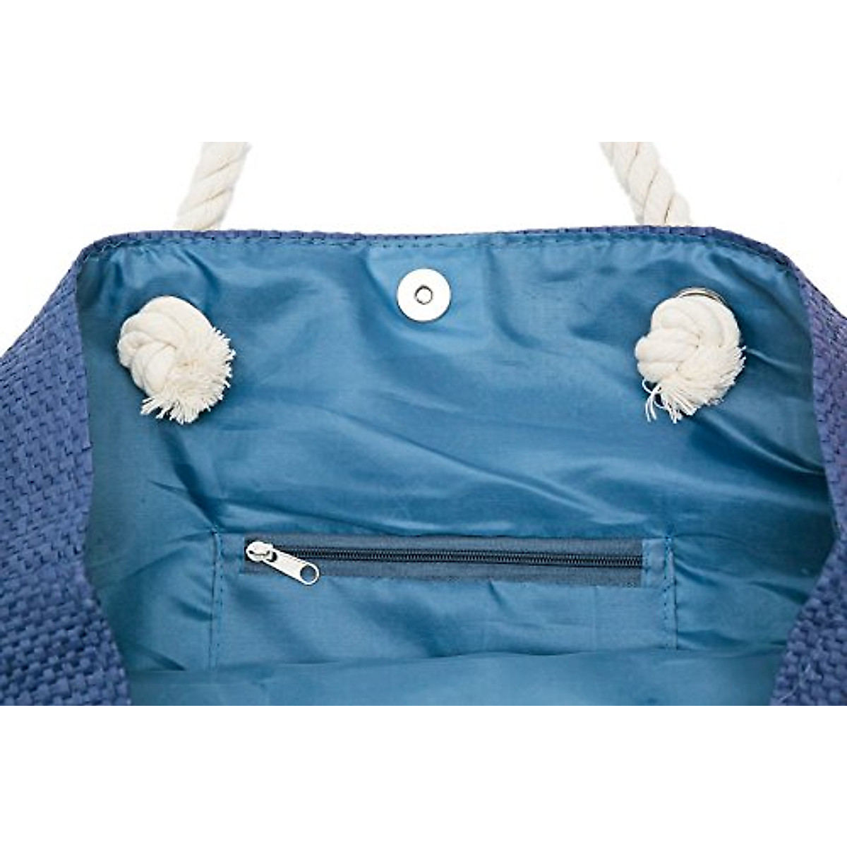 Beach Bag Tote Bags for Women Ladies Large Summer Shoulder Bag With Pocket Carrier Bag Flower (BLUE)