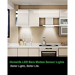 goodland Under Cabinet Lighting 80 LED Closet Light, Motion Sensor Lights Indoor USB Rechargeable Dimmable Wireless Stick-on Night Light Bar for Kitchen, Wardrobe, Garage, Stairs, Bedroom (3 Packs)