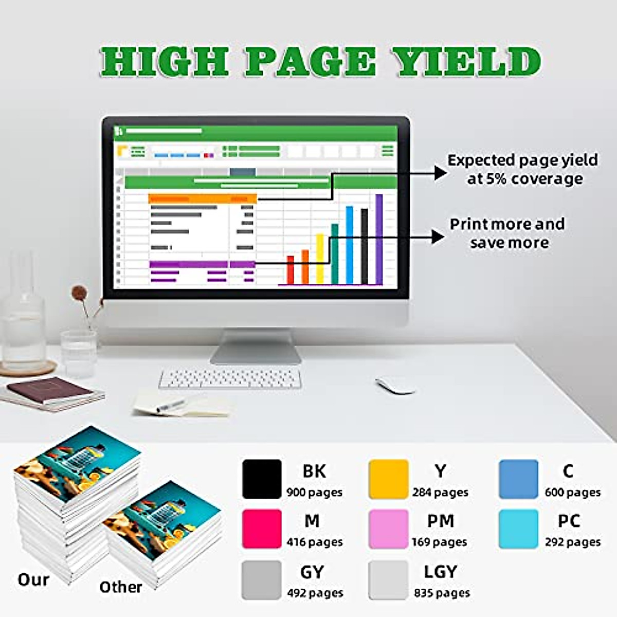 8 Pack Compatible CLI-42 CLI42 Multipack Ink Tanks Ink cartridges for Canon Pixma Pro-100 Pro100 Printers