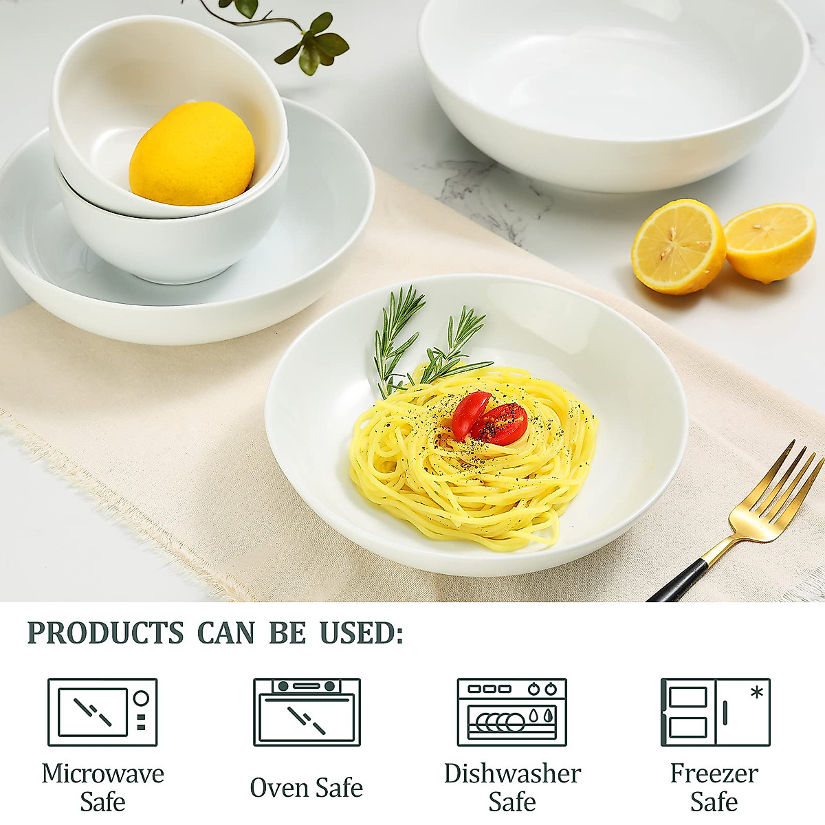 Yedio 30 oz Pasta Bowls 3 Tier Serving Tray