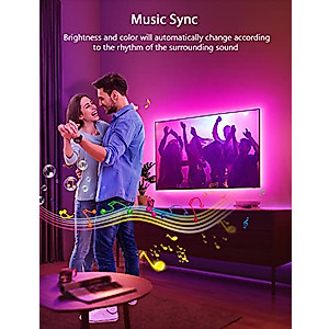 MATICOD LED 9.84ft RGB Strip Lights for TV Behind, USB for 32-43in TV, Bluetooth APP Remote Control Music Sync TV Backlight for Gaming Room