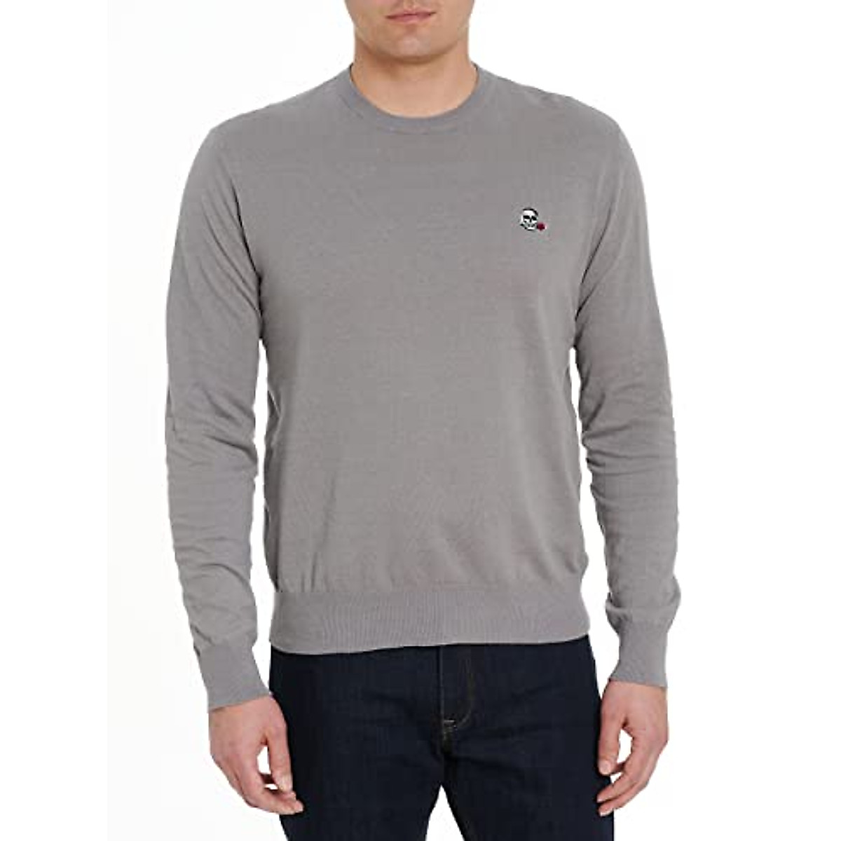 Robert Graham Men's Drifters L/S Sweater, Grey, Large