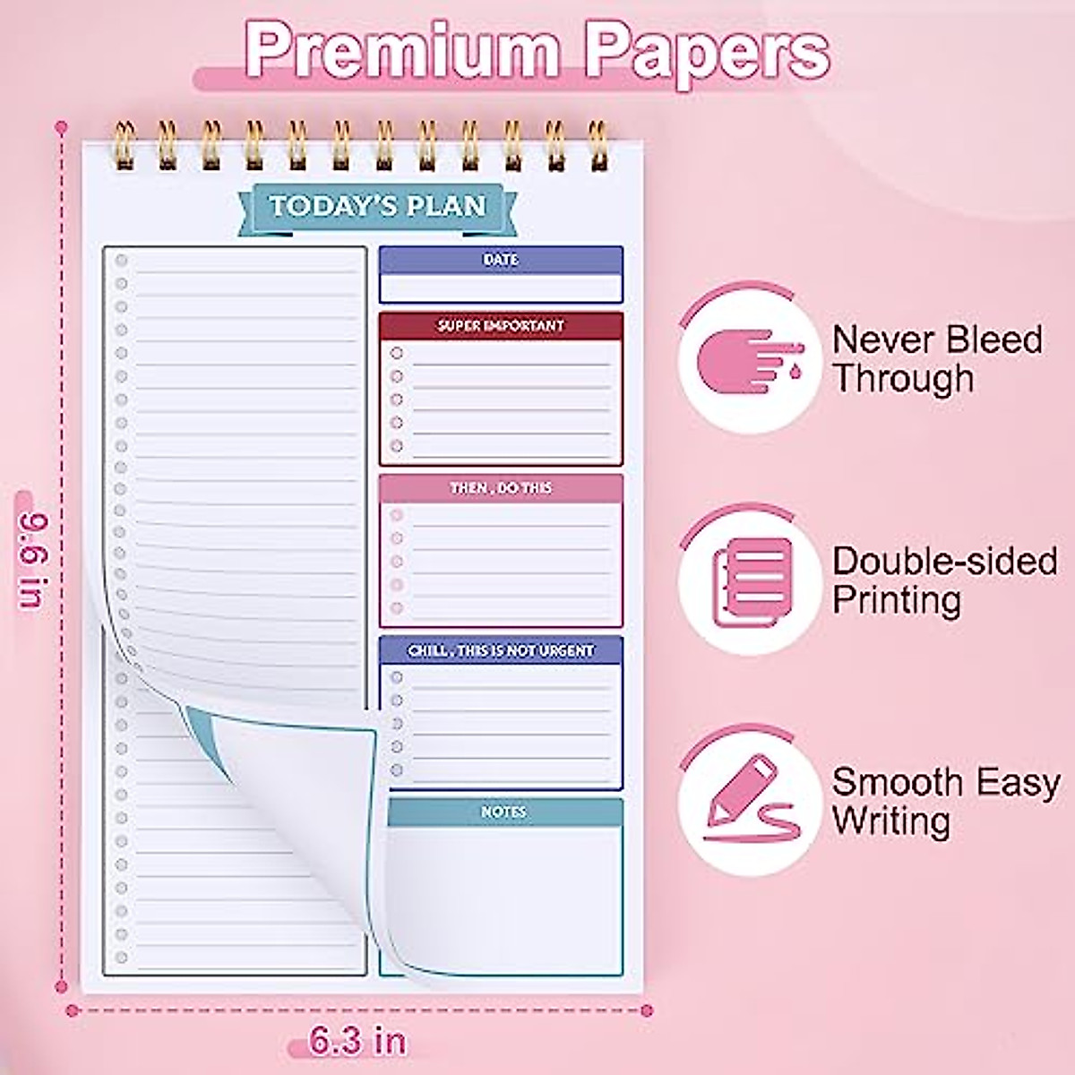 To Do List Notepad 6.5''x9.8''