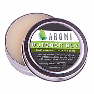 Aromi Solid Cologne | Woodsy, Earthy Men's Fragrance, Pine, Spruce, and Cedar Scent, Vegan, Cruelty-free, Father's Day Gift, Alcohol-Free (Outdoor Guy)