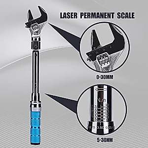 COTOUXKER Adjustable Torque Wrench, 5 to 30 Nm 30mm Open End Torque Wrench with Click and Changeable Head for Hvac Mini Split and Refrigeration System