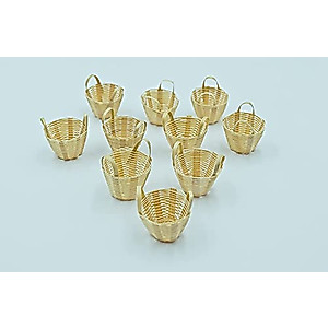 Mini 10 Bamboo Wicker Holder Basket Fruit Vegetable Picnic Dollhouse Miniature Supply