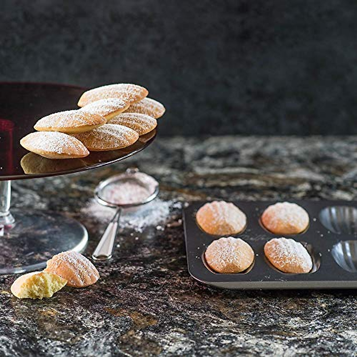 Bellemain Madeleine Pan | 12-Well Madeleine Mold Makes 12 Madeleine Cookies | Nonstick Tea Cake Pan for Madeleines, Cakelet Pan | Warp-Resistant Carbon Steel Madeline Pans (2-Pack)