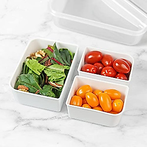 carrotez Food Storage Container with 3 Removable Compartments, Food Prep Container with Airtight Lids, Portion Control Container, Reusable, BPA Free, 6.3 Cup (1500ml)