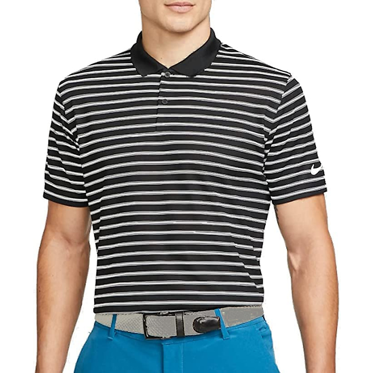 Nike Dri-FIT Victory Men's Striped Golf Polo (as1, Alpha, m, Regular, Regular, Royal/White, Medium)