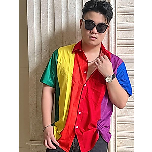 Gwnnb Gay Shirts for Men Bowling Print Short Sleeve Regular Fit Hawaiian Casual Button Down Beach Shirts