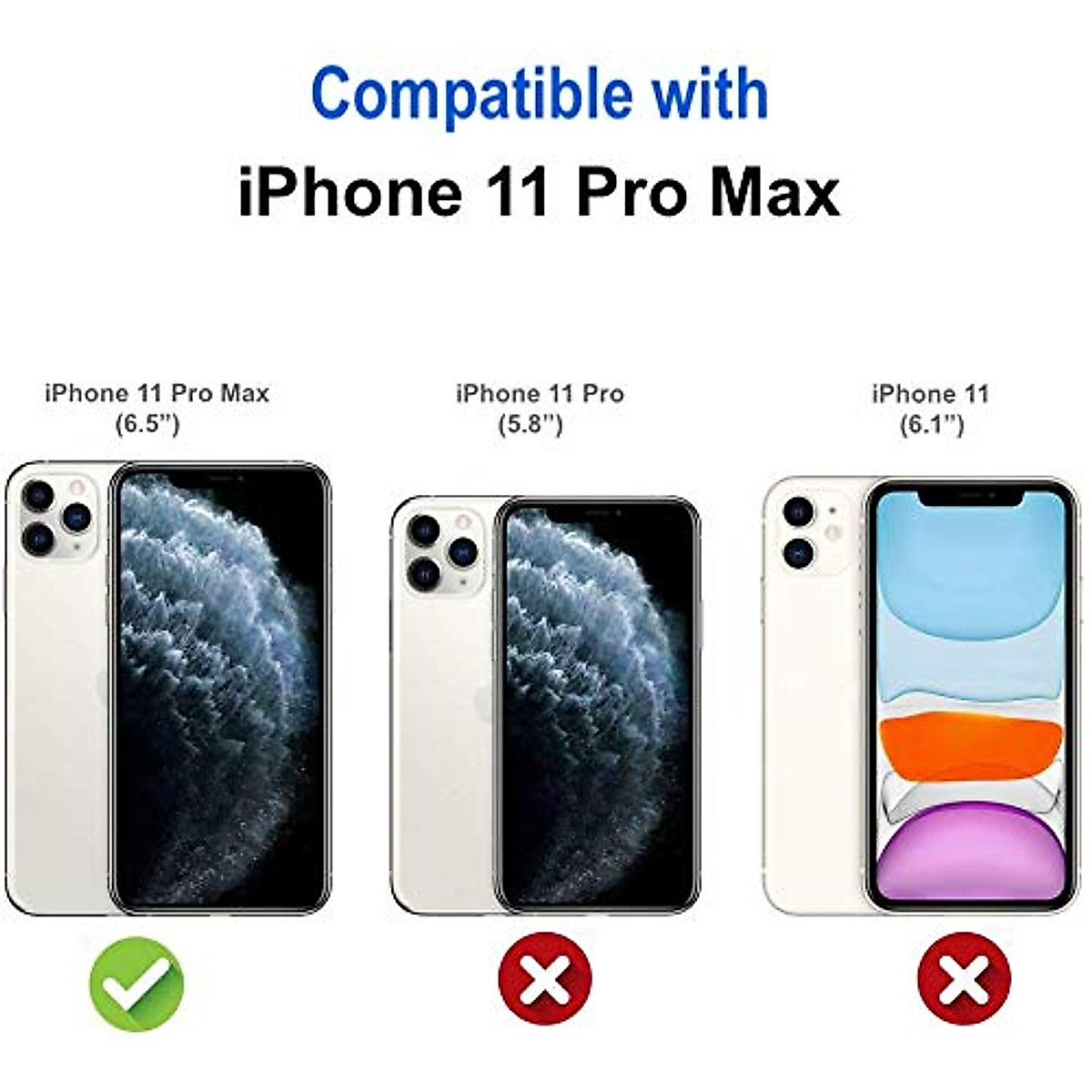 YESPURE Crossbody Case for iPhone 11 Pro Max with Card Holder, Clear TPU Soft Case with Neck Cord Lanyard Strap-Clear and Card Holder for iPhone 11 Pro Max 6.5"