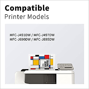 LC3011 LC-3011 LemeroUexpect Compatible Ink Cartridge Replacement for Brother LC3011 LC-3011 LC3013 LC3011BK for MFC-J491DW MFC-J497DW MFC-J690DW MFC-J895DW Printer Black Cyan Magenta Yellow,8P