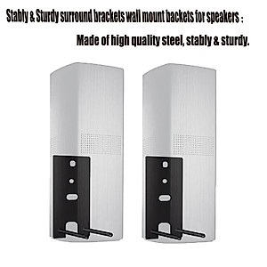 XHSESA Steel Black Wall Mount Brackets Replacement Suitable for Bose OmniJewel Lifestyle 650 Home Entertainment System-1 Pair