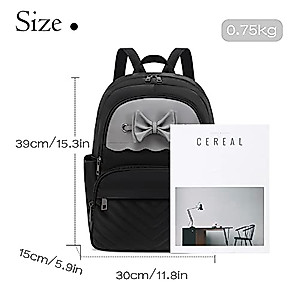 MYHOZEE Leather Backpack Purse for Women - Fashion Backpack Girls with Cute Bowknot Satchel Bags Bookbag Casual Travel Daypacks, Black