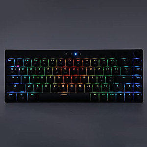 Garsentx Mechanical Gaming Keyboard with 2.4Gzh/BT/USB C Connection, 68 Keys Ergonomic Compact PC Wireless Keyboard with Hot Key RGB Backlit Light for Gaming Office (Red Shaft)