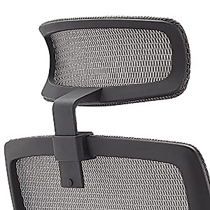 Amazon Basics Ergonomic Adjustable High-Back Chair with Flip-Up Arms and Headrest, Contoured Mesh Seat - Grey, 25.5"D x 26.25"W x 45.5"H
