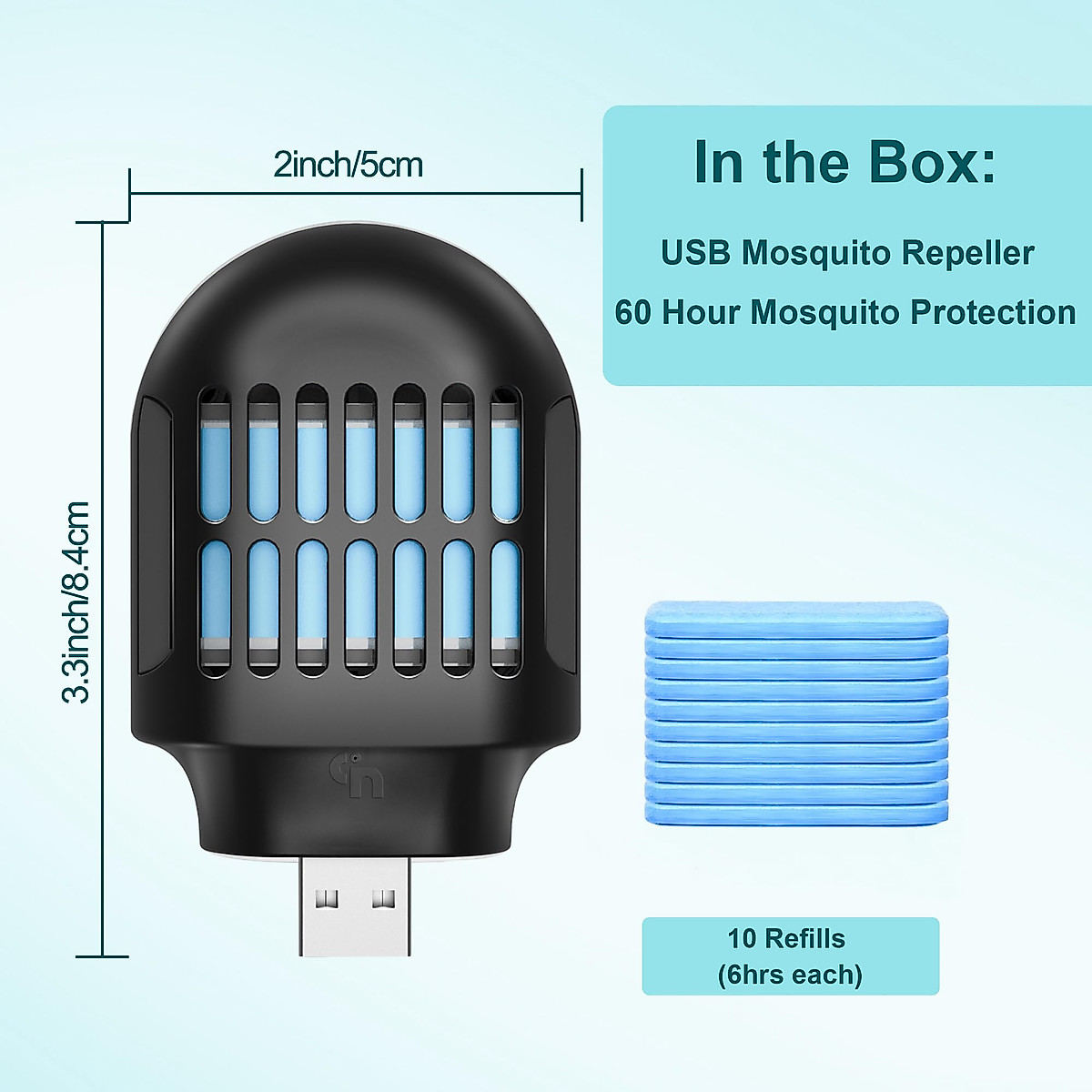 Moskiller Mosquito Repellent,Mosquito Repeller USB Powered Indoor Outdoor with 20' Mosquito Protection Zone