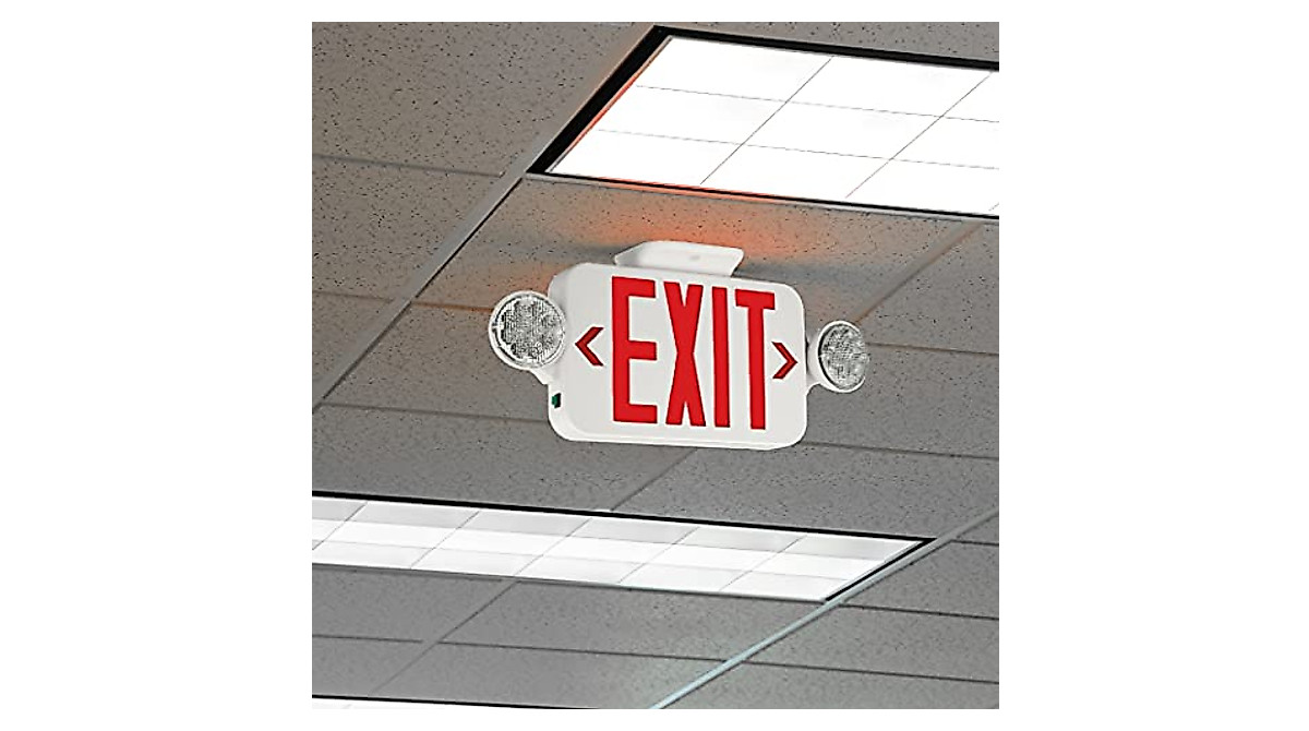 Hubbell Lighting Emergency Exit Sign - Dual LED Heads