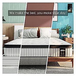 Serweet 8 Inch Memory Foam Hybrid Queen Mattress - Heavier Coils for Durable Support - Pocket Innersprings for Motion Isolation - Pressure Relieving - Medium Firm - Made in North America