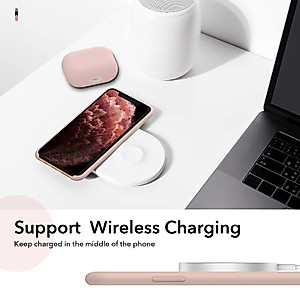 ORNARTO Compatible with iPhone 11 Pro Liquid Silicone Case 5.8 inch, Slim Liquid Silicone Case with Open Bottom Style Soft Gel Rubber Cover - Sand Pink