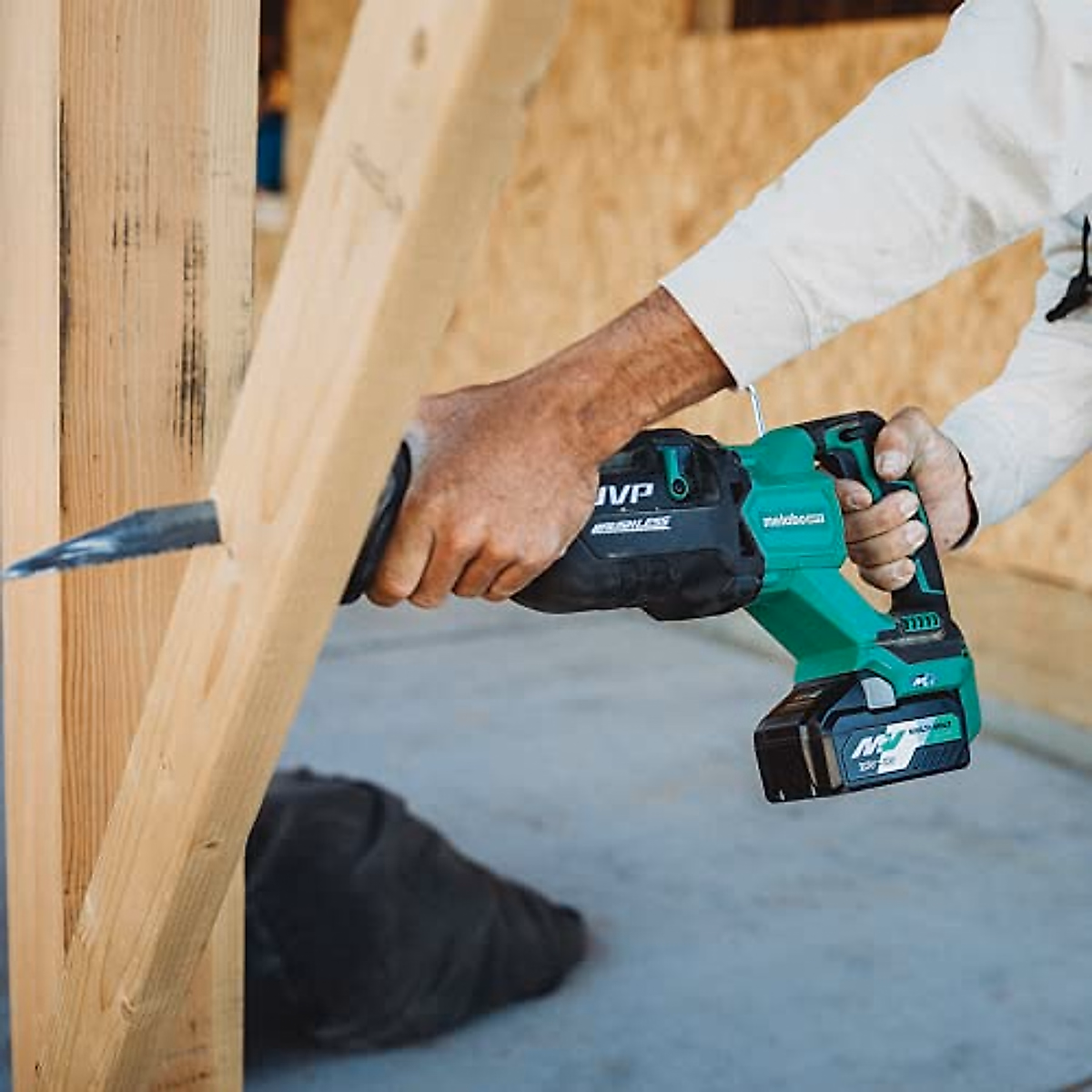 Metabo HPT 36V MultiVolt Cordless Reciprocating Saw | User Vibration Protection | Tool Body Only | CR36DAQ4, Green