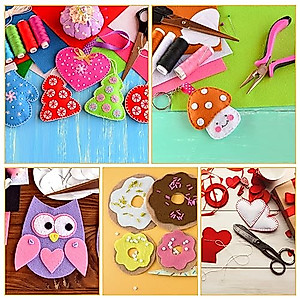 Felt Sheets Fabric, 7" x 11" Felt Fabric for Crafts 10Pcs Halloween Christmas Fabric Fall Felt for DIY and Sewing Projects (White)