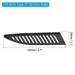 PATIKIL PP Safety Knife Cover Sleeves for 5" Utility Knife, 2 Pack Knives Edge Guard Blade Protector Universal Knife Sheath for Kitchen, Black