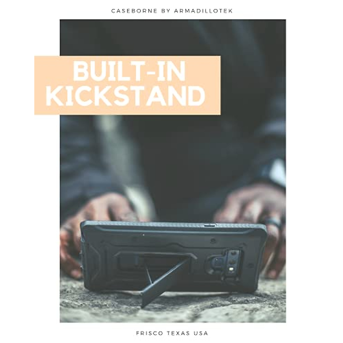 ArmadilloTek Vanguard Designed for Samsung Galaxy Note 9 Case (2018 Release) Military Grade Full-Body Rugged with Built-in Screen Protector & Kickstand (Black)