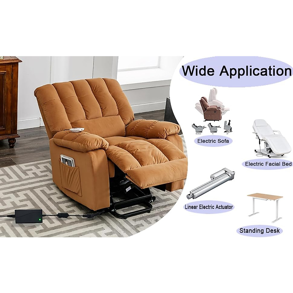 Power Recliner or Lift Chair Power Supply,29V/24V 2A AC/DC Switching Power Supply for Electric Recliner Transformer 29V 2A with 4 Feet US Power Wall Cord