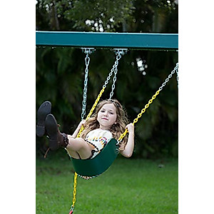 New Bounce Swing Seat - Swing Set Accessories for Outside, with Heavy Duty Rust-Proof Chain Coated in Thick Plastic for Safety and Comfort - Outdoor Replacement Swings for Kids and Adults (1 Pack)