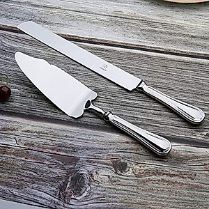 OTW PAVILION 2 Piece Wedding Cake Server Set,18/10 Stainless Steel Dessert Set Pie Server Cake Cutter Knife for Birthday,Anniversary,Holiday,Baby Shower,Party