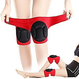 Audance Womens Knee Pads, Knee Pads for Women with Thick EVA Foam Padding Protective Pads Suitable for Women House Cleaning Gardening Work Dance Yoga(L), Red, Large