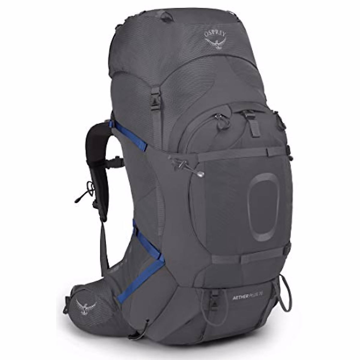 Osprey Aether Plus 70 Men's Backpacking Backpack Eclipse Grey, Large/X-Large