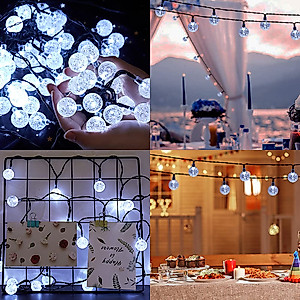 Beauthard Solar String Lights Outdoor,50 Led 24Ft Lights with 8 Lighting Modes,Outdoor String Lights,Waterproof Solar Patio Outside Lights for Garden Yard Home Wedding Party Decoration(Pure White)