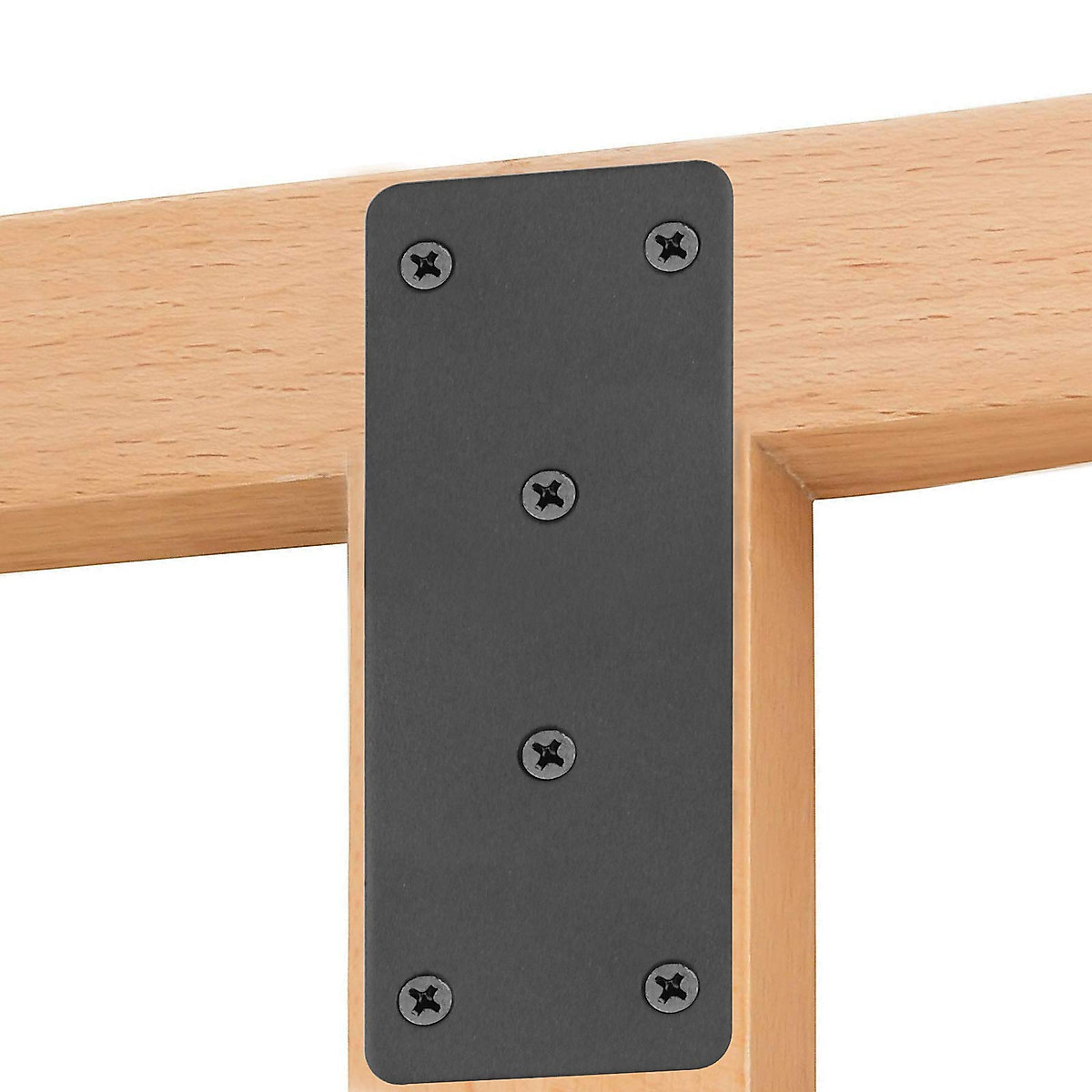 MOUNTAIN_ARK 10 Pack Black Flat Mending Plate, 5" x 1-7/8" Steel Straight Braces, Repair Connector