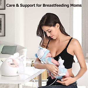 Lupantte Hands Free Pumping Bra, Comfortable Breast Pump Bra with Pads, Adjustable Nursing Bra for Pumping .Suitable for Breast Pumps Like Spectra, Lansinoh, Philips Avent,Medela etc. (Small) Black
